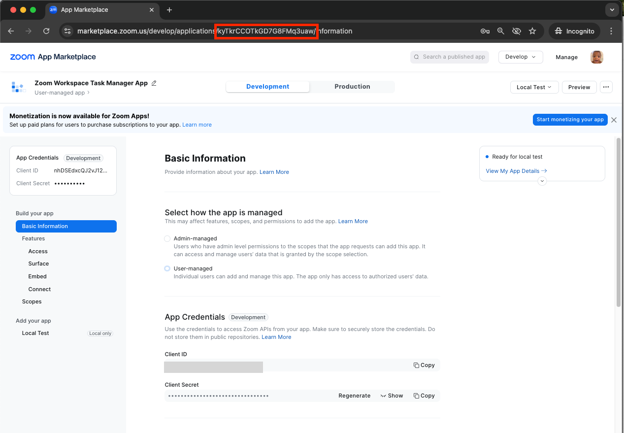 Create a multi-feature Zoom app with a manifest file: Team Chat ...